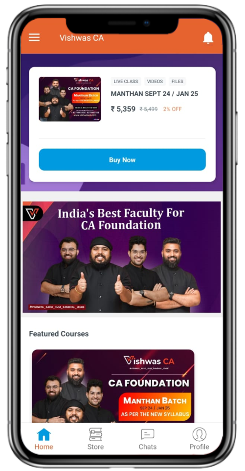 Vishwas CA - Best CA Foundation Live Classes in Delhi & India